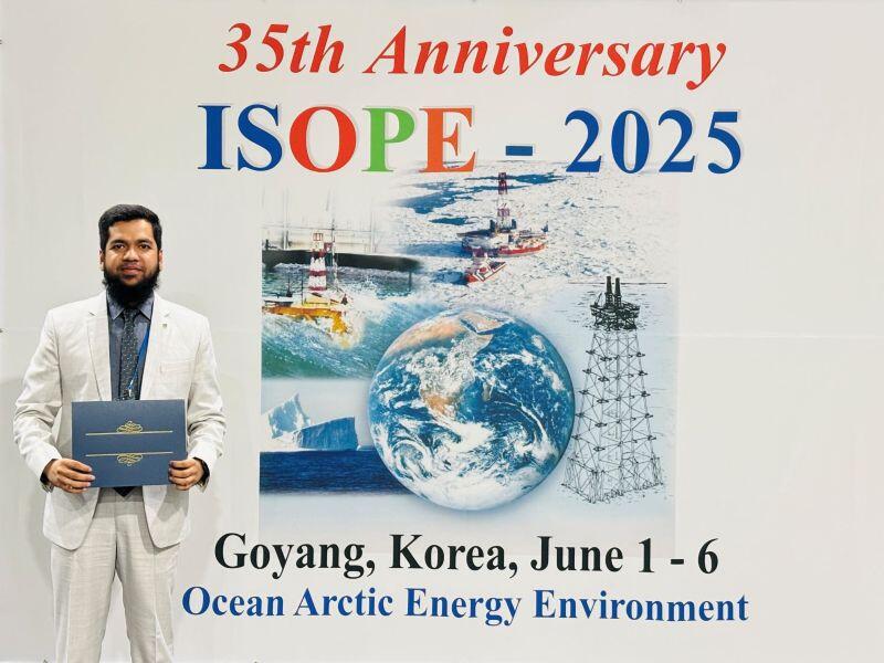 三重大学 生物資源学部・大学院生物資源学研究科 | ISLAM MD YACHINさんがISOPE国際学会でScholarshipsを受賞しました。